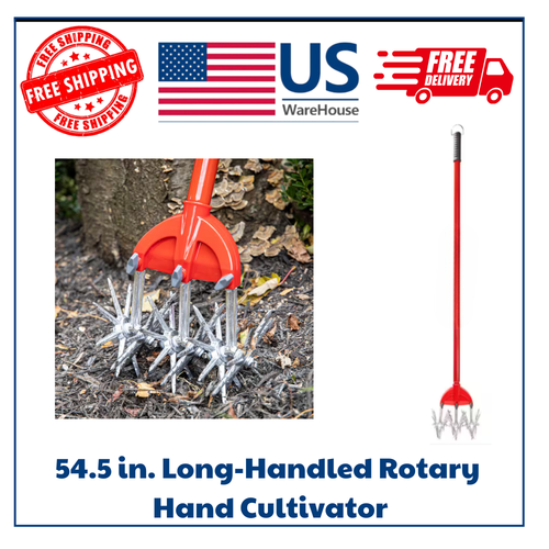 54.5 in. Long-Handled Rotary Hand Cultivator | eBay