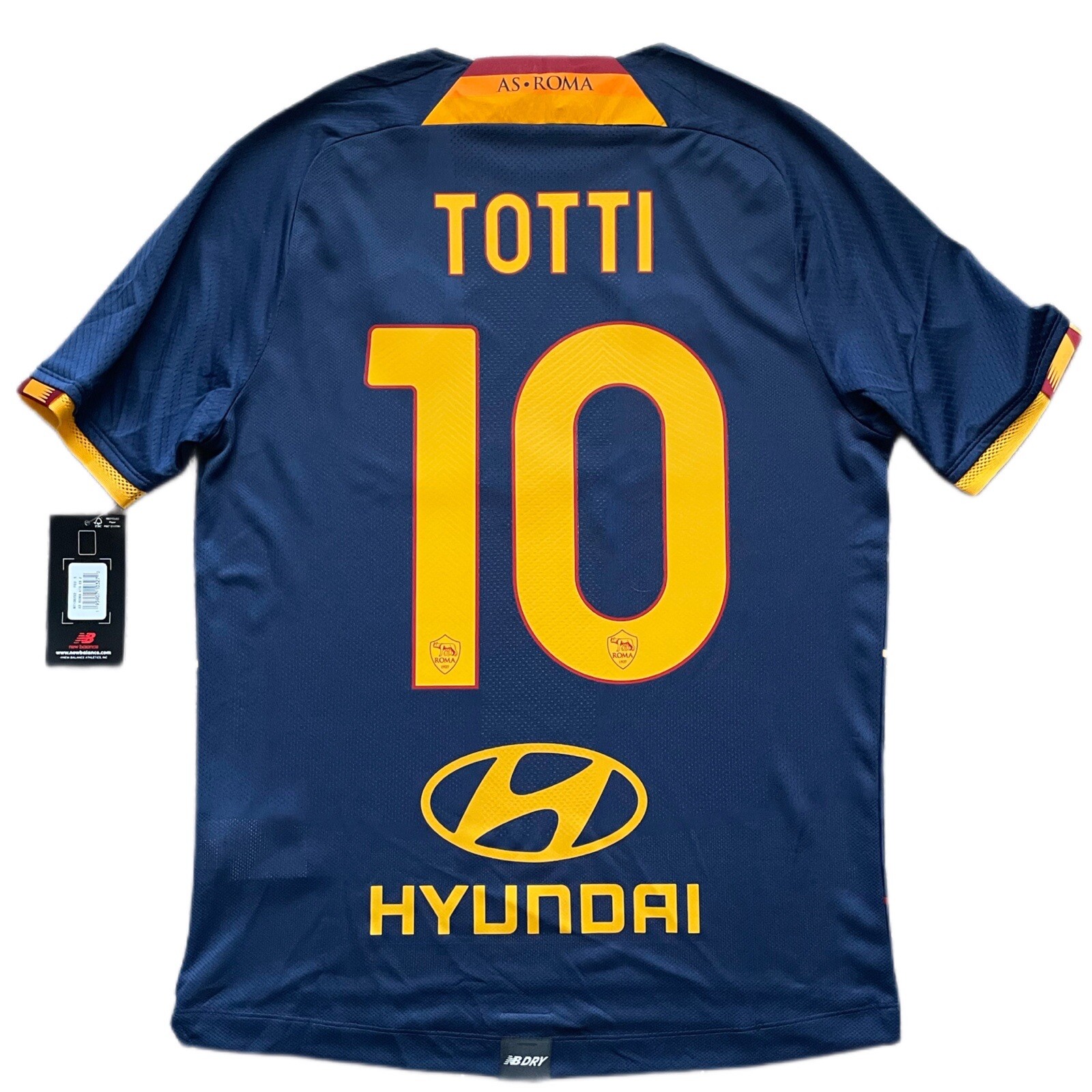 2021/22 AS Roma Fourth Jersey #10 Totti Small New Balance 4th Legend ...