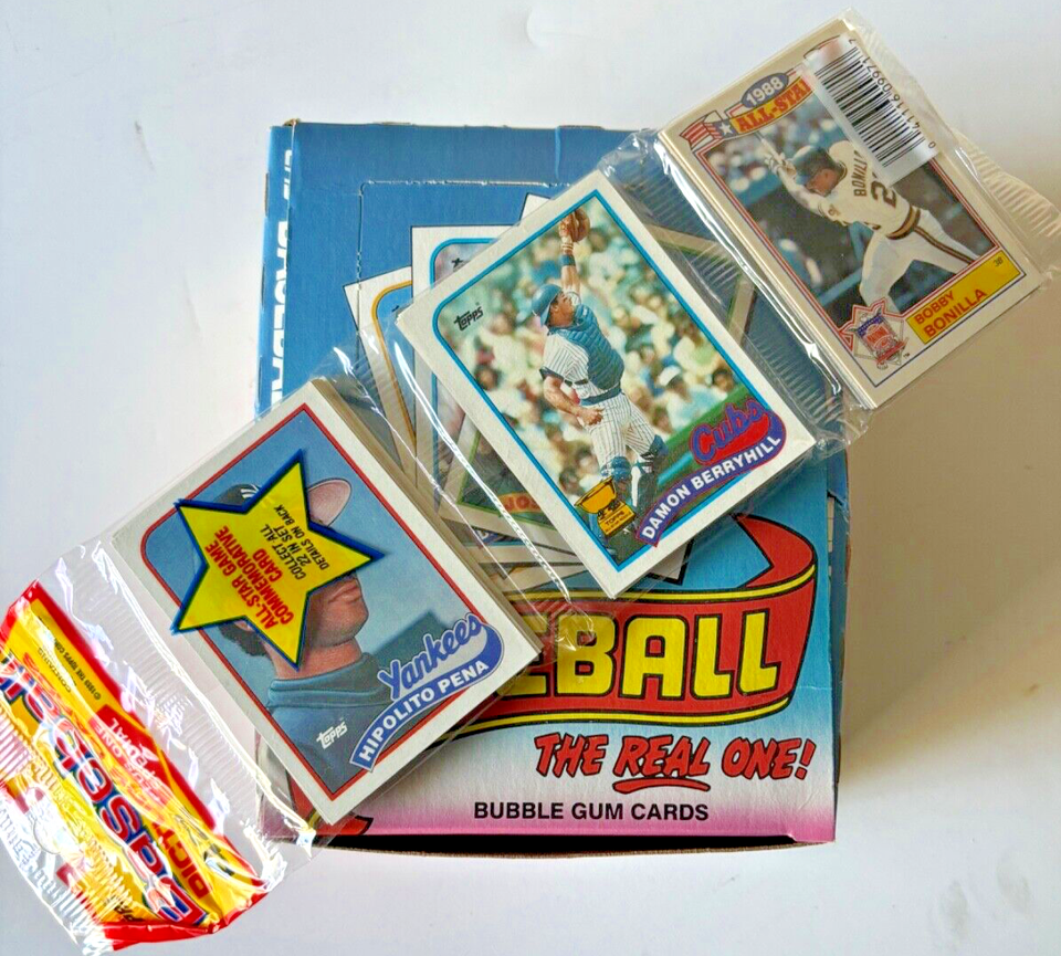 1989 Topps Baseball Box filled with 4 Rack Packs Equals 2 Jumbo Packs ...