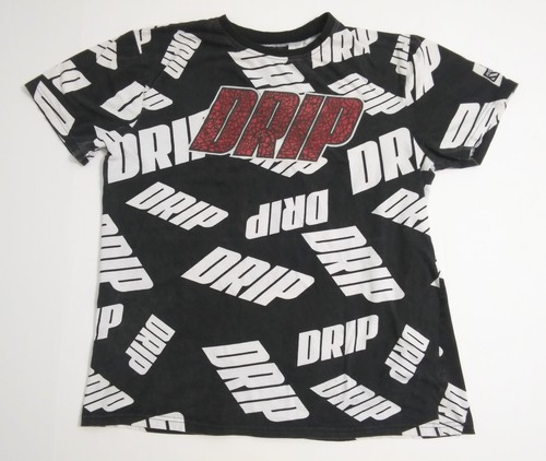 RGSTR Men's XL Large Medium All Over Print Drip Tshirt Black White | eBay