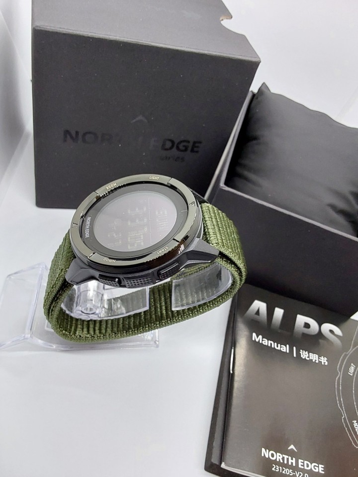 Digital Carbon fiber Men's Watch North Edge Alps Multifunctional w ...