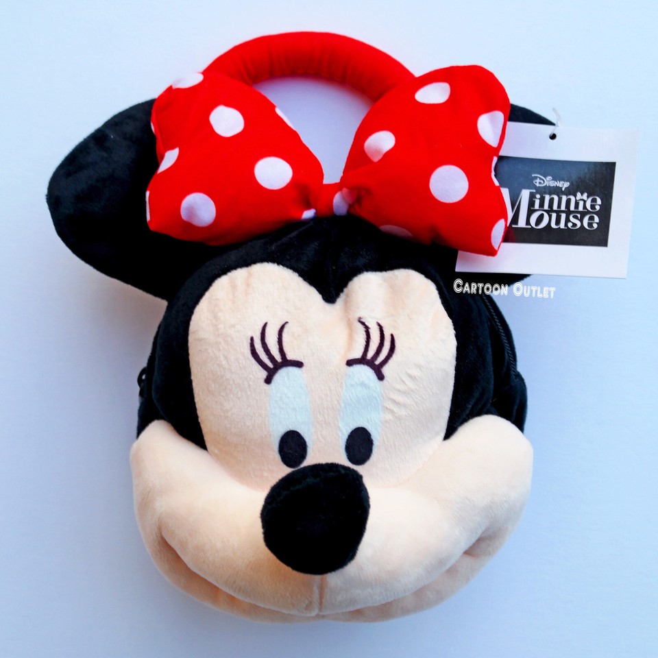Disney Minnie Mouse Plush Head Bag Purse Red Girls Hand Bag Gift New | eBay