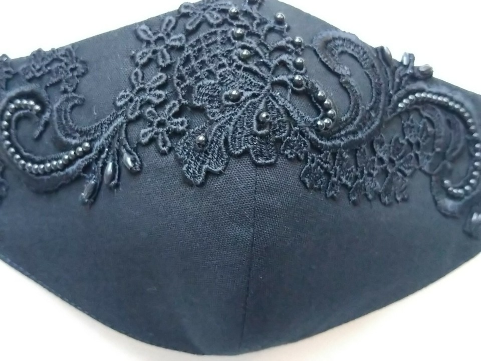 Face Mask washable reusable 100 %cotton fancy Hand Made, laces sexy w ...