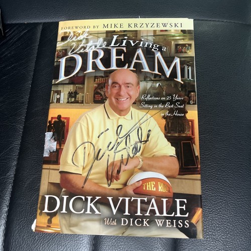 DICK VITALE LIVING THE DREAM SIGNED BOOK Autographed Dickie V College ...