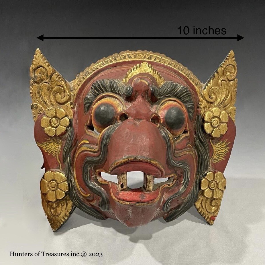 Balinese Vintage Traditional Ceremonial Wood Mask Rangda Folk Art - La ...