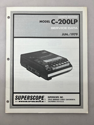 Superscope C-200LP Original Service Manual Free Shipping | eBay