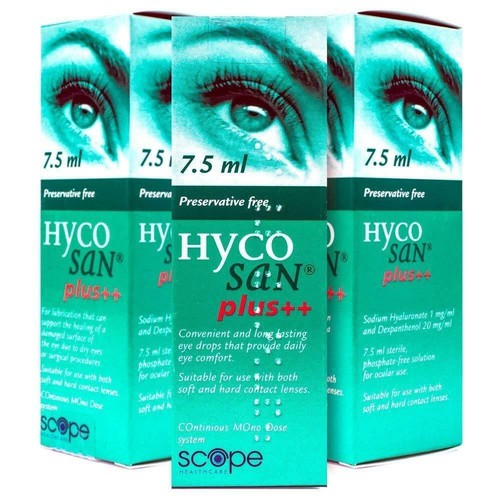 3x Hycosan plus Eye Drops dual Lipid Deficient & Allergy Related Dry ...