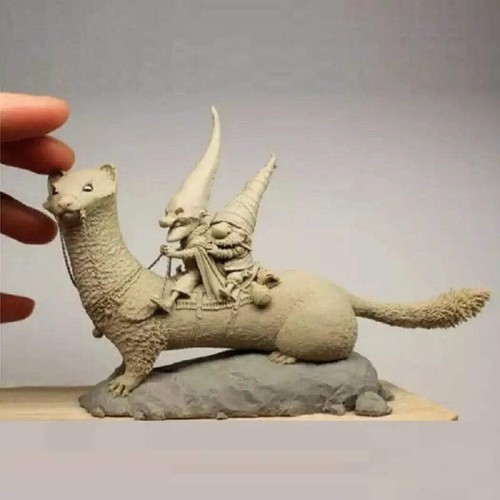 1/32 150x90mm Resin Model Kit Fairy Elves Ahorse on Weasel Ferret ...