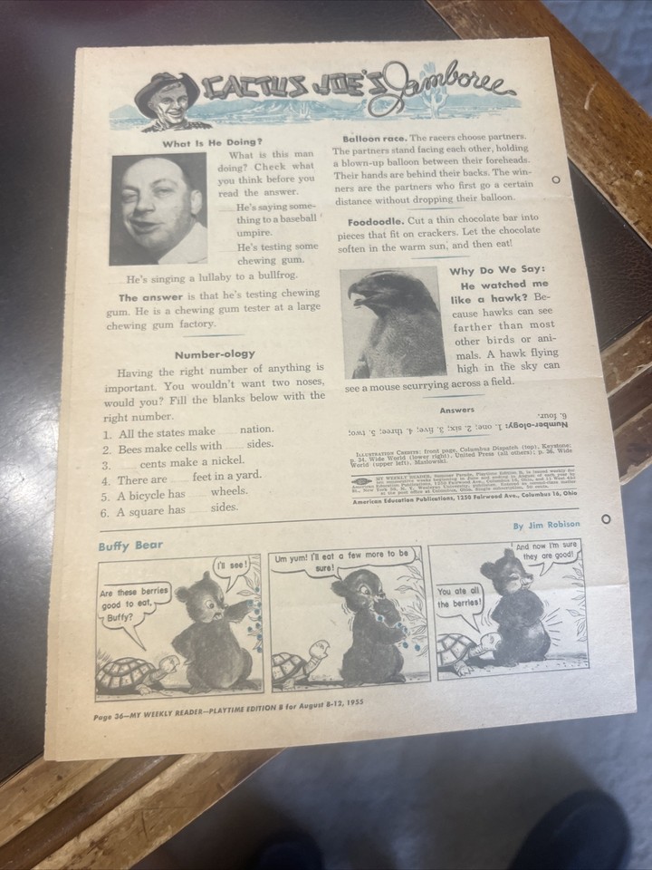 Vintage 1955 Children’s Weekly Reader School Issued Newspaper | eBay