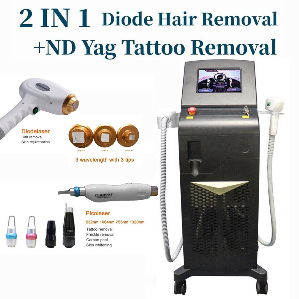 2IN1 755 1064 808nm Diode Picosecond Laser Hair Tattoo Removal ND Yag ...