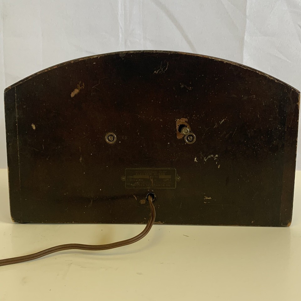 Vintage Warren Telechron Electric Wood Mantel Clock Model 4H87 Art Deco ...