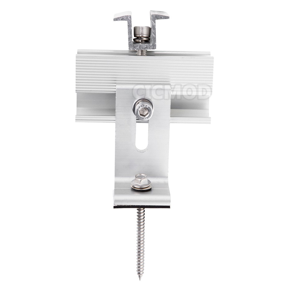 Solar Panel Tilt Mount Brackets Rail Roof RV Car Flat Mounting End/Mid ...