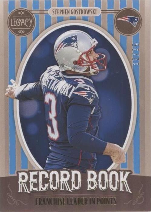 2019 Panini Legacy - Record Book Stephen Gostkowski #RB-SG Indigo /25 ...