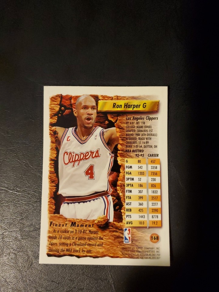 RON HARPER 1994 Topps Finest Basketball # 168 | eBay