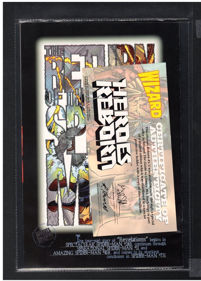 Heroes Reborn by Marvel Comics, Wizard issue # 1/2 w/COA 1st app Rikki ...