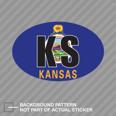 Kansas State Flag Oval Sticker Decal Vinyl V2 KS | eBay