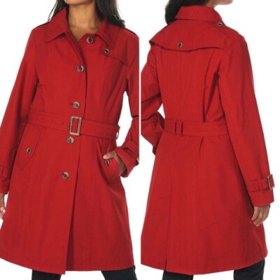 PENDLETON WOMEN'S RED SEAM SEALED RAIN TRENCH COAT SIZE XS | eBay