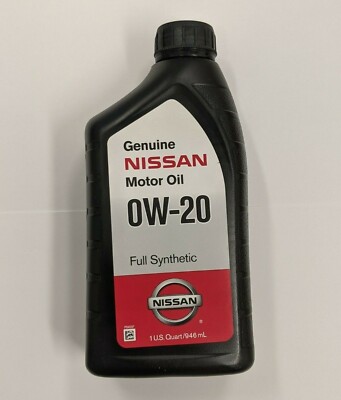 Genuine OEM Nissan Synthetic 0W-20 Motor Oil x1 Quart - 999BK-00W20N0 ...