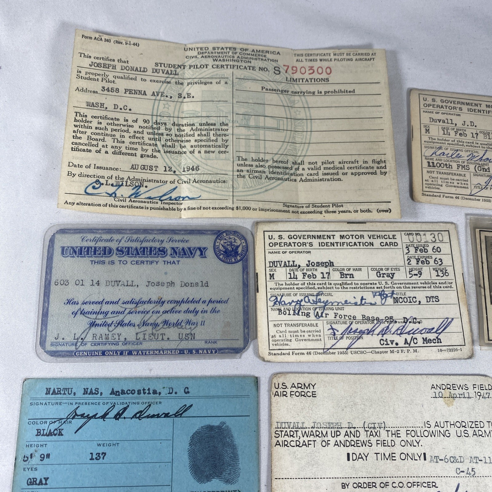 WWII US Navy ID Card Authentic Identification Card WW2 Original Lot ...