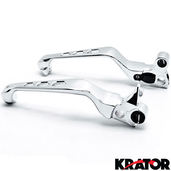 NEW Chrome Skull Motorcycle Hand Levers Front Hand Controls for Harley ...