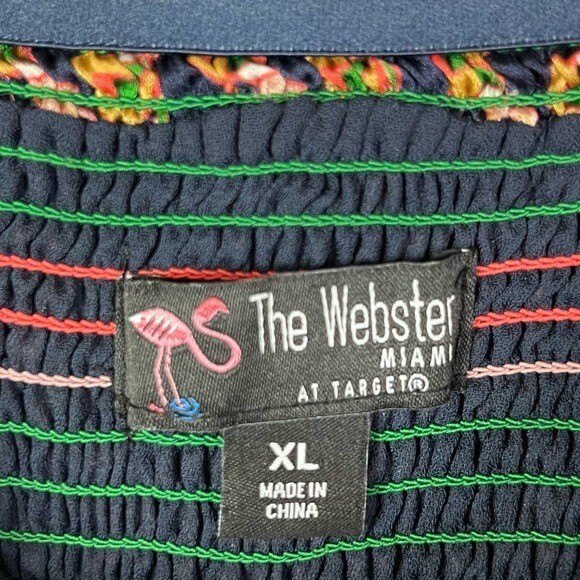 The Webster Miami X Target Blue & Pink Swirl Strapless Ruffle Maxi ...