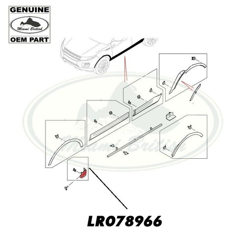 LAND ROVER FRONT FENDER LOWER MOULDING RH RANGE EVOQUE LR035399 GENUINE ...