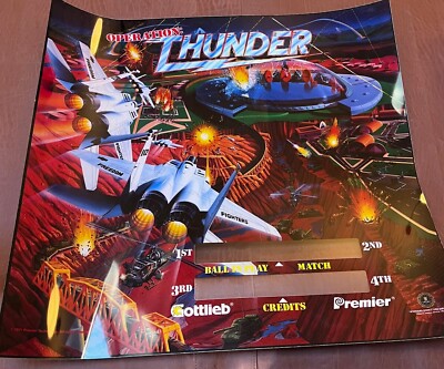 Gottlieb Operation Thunder Pinball Machine TRANSLITE Art Original NOS ...