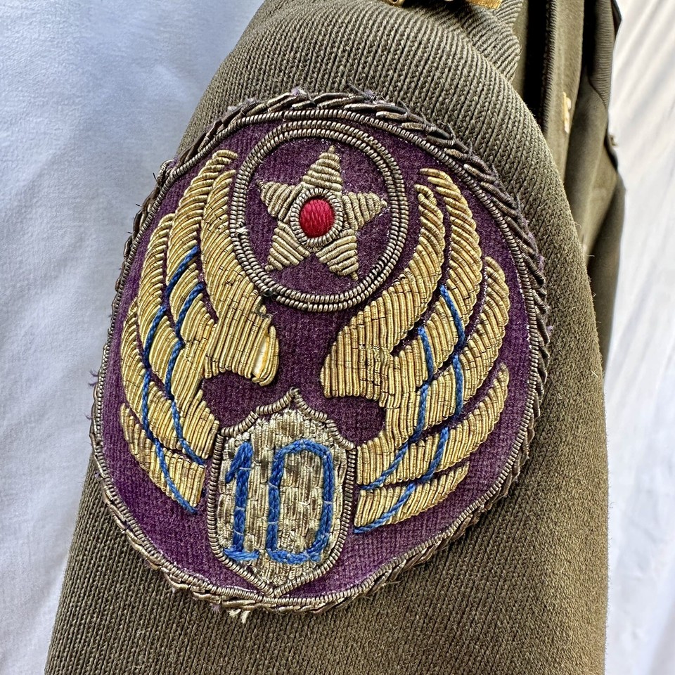 WWII US Army Air Corps Named Officer Uniform Bullion 10th AAC CBI ...
