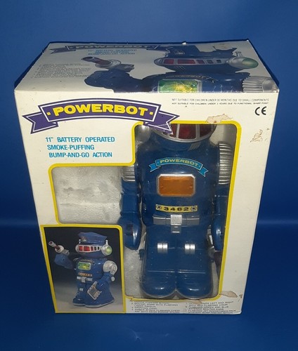 Powerbot Smoke-Puffing Bump And Go Action Robot Figure Toy Vintage ...