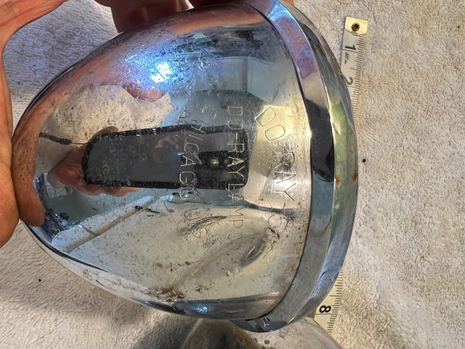 Vintage Do Ray 510 Old Chrome Spot Lights Fog Harley Flathead Knuckle ...
