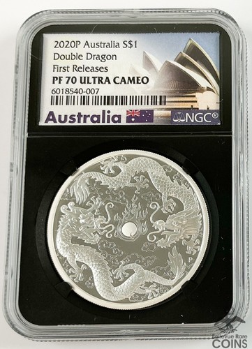 2020-P Australia DOUBLE DRAGON .999 Fine Silver 1oz Coin NGC PF70 Ultra ...