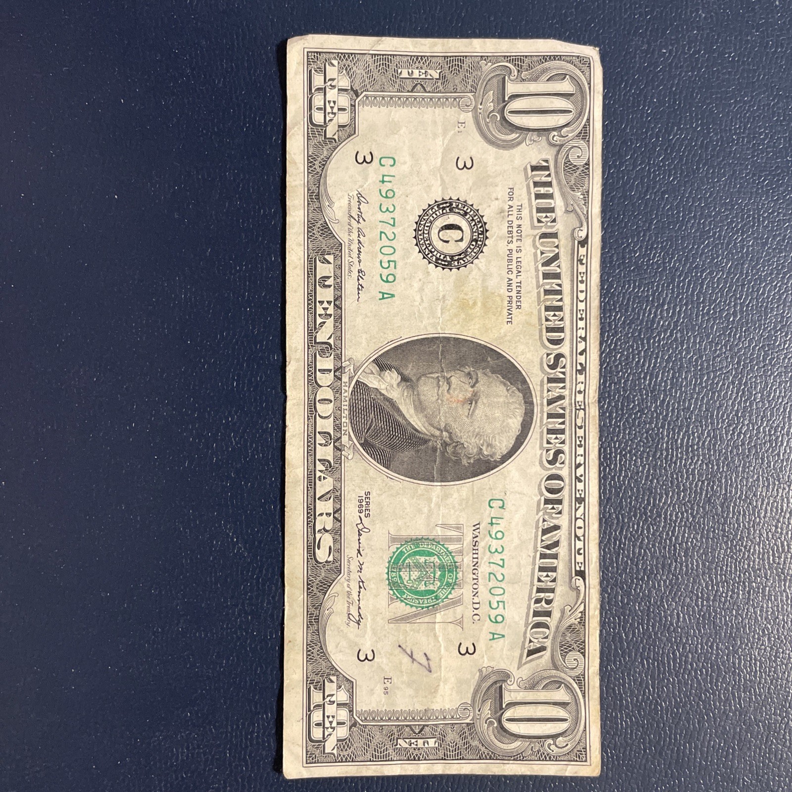 RARE 1969 US 10 Dollar Bill Misaligned Misprinted Miscut Offset Error ...