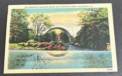 Postcard: ROOSEVELT Boulevard BRIDGE Over PENNYPACK CREEK Philadelphia ...