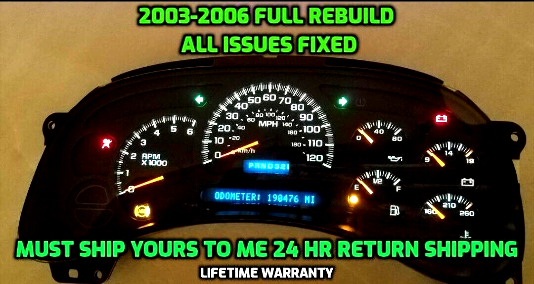 2003-2006 GM CHEVROLET GMC INSTRUMENT CLUSTER GAUGE REPAIR STEPPER ...