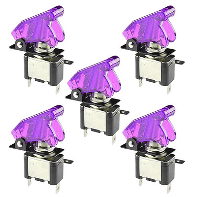 5 X Purple Rocker Toggle Switch Control 12V ON OFF Car Boat Airplane ...