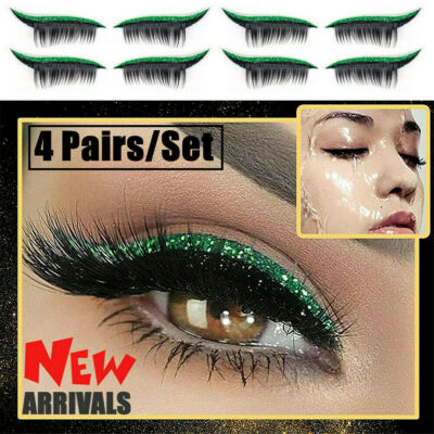Lazy Eye Shadow Eyelash Patch, Colorful Beauty Fashion Eyelid Line ...