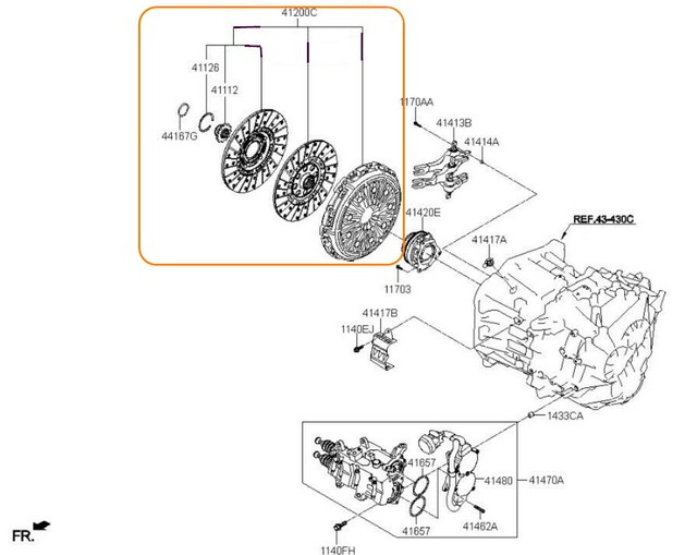 412002D101 Hyundai Setdouble Clutch 412002D101 Genuine OEM Part for ...