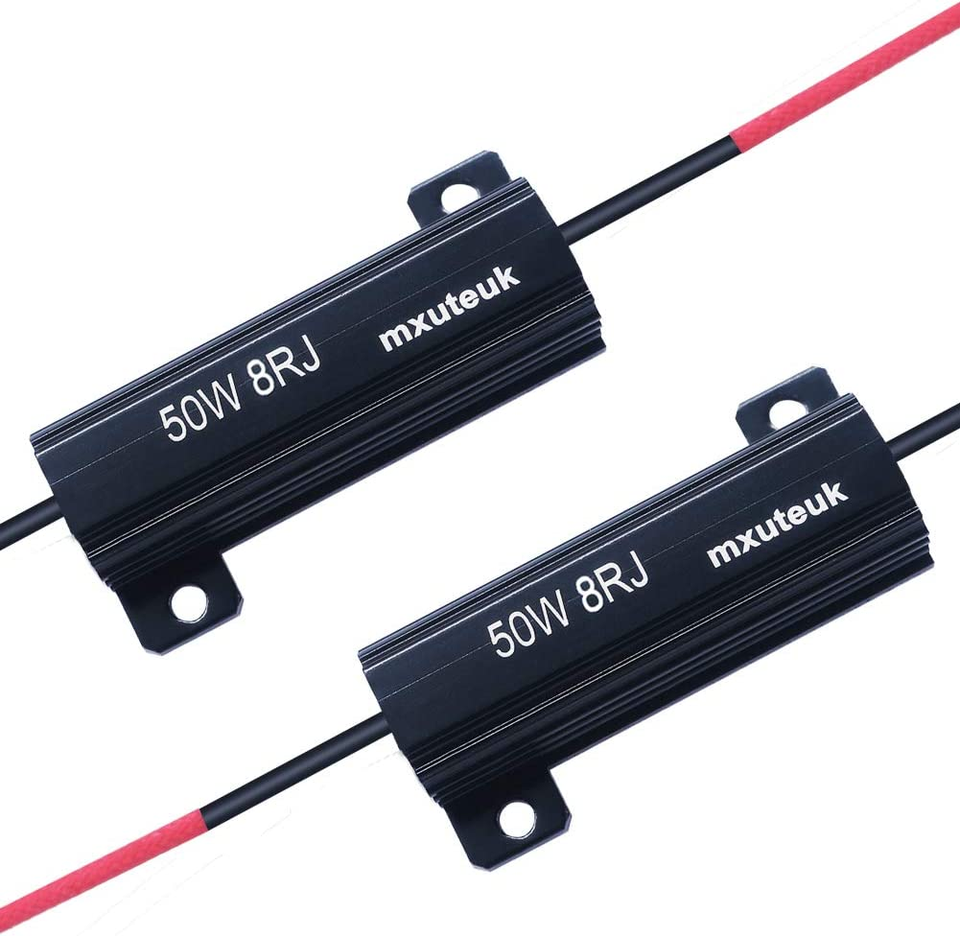 Mxuteuk 4Pcs Led Resistor Car Load Resistors 50W 8Ohm for Fix LED Bulb ...