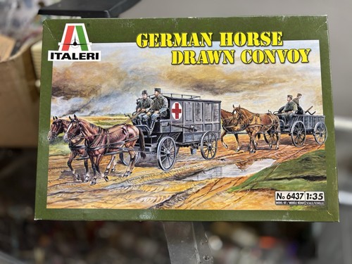 Italeri, German Horse Drawn Convoy Model No. 6437, Scale 1/35, Open Box ...