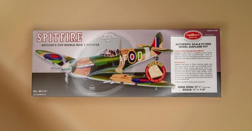 Guillow's WWII Spitfire Authentic Scale Flying Balsa Wood Model Kit, No ...