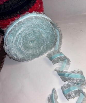 7/8 Double Frill/Ruffle Velvet Ribbons- 5 Yards Lt.Blue | eBay