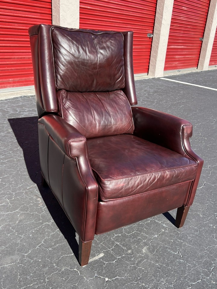 Hancock & Moore Burgundy Leather Grayson recliner - Made In USA | eBay