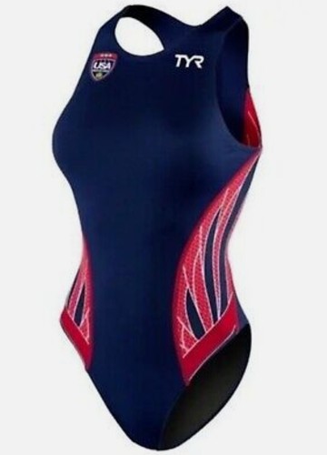 New TYR Phoenix USA Logo Swimsuit Womens 38F Destroyer Water Polo Suit ...