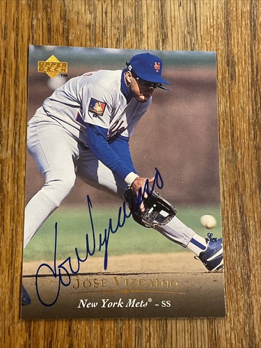 Jose Vizcaino autographed baseball card (New York Mets) 1995 Upper Deck ...