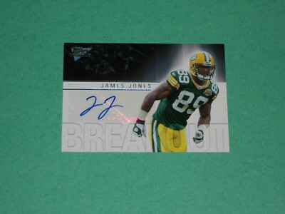 James Jones Auto Rookie Card 2007 Topps Performance Breakout Green Bay ...