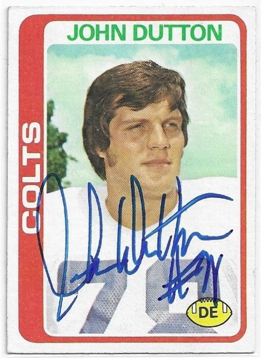 JOHN DUTTON Autographed Signed 1978 Topps Football card Baltimore Colts ...