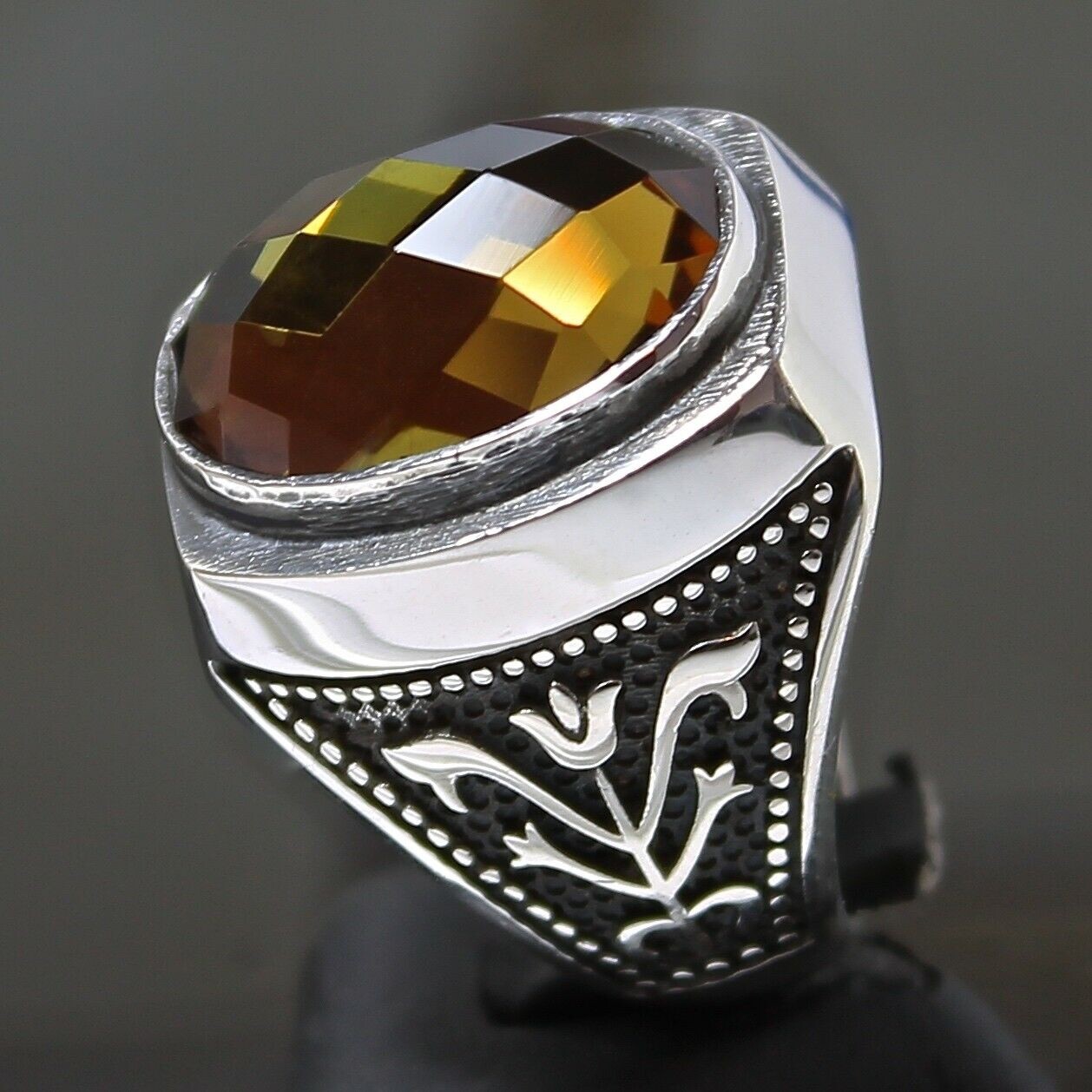 Sterling Silver Mens Ring Color Changing Diaspore Gemstone Turkish ...