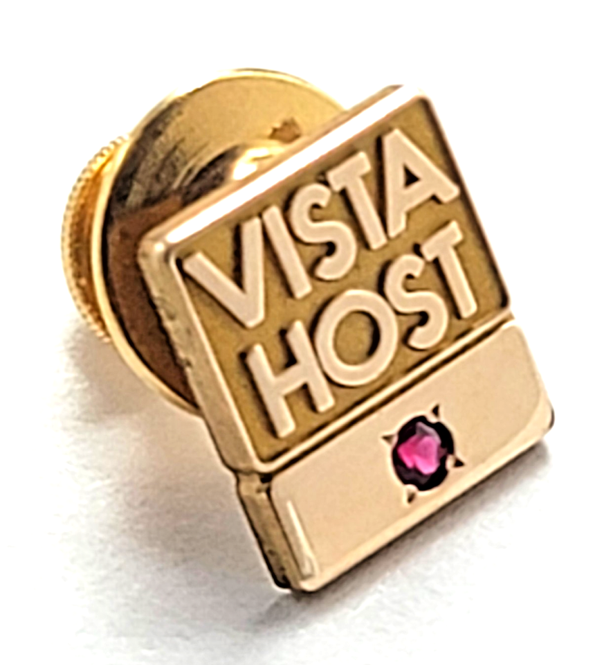 Vista Host Employee Service Award Pin 10K GF Ruby Gem Recognition Hotel ...