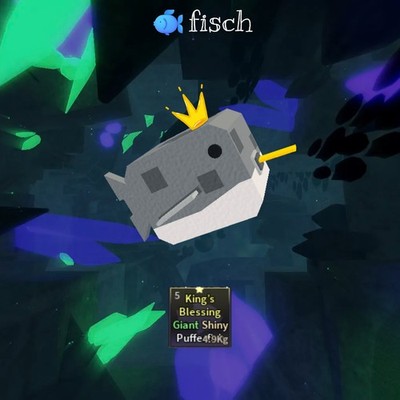 ⚡ [FISCH] Shiny King’s Blessing Pufferfish – Wind Elemental Rod 1/3⚡ | eBay