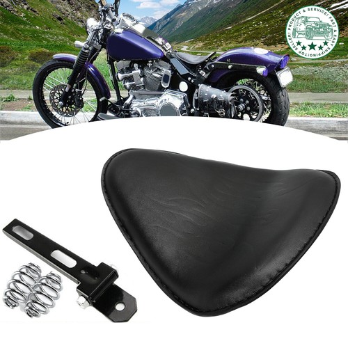 Motorcycle Solo Seat w/ 3" Spring Bracket Kit For Harley Softail Bobber ...